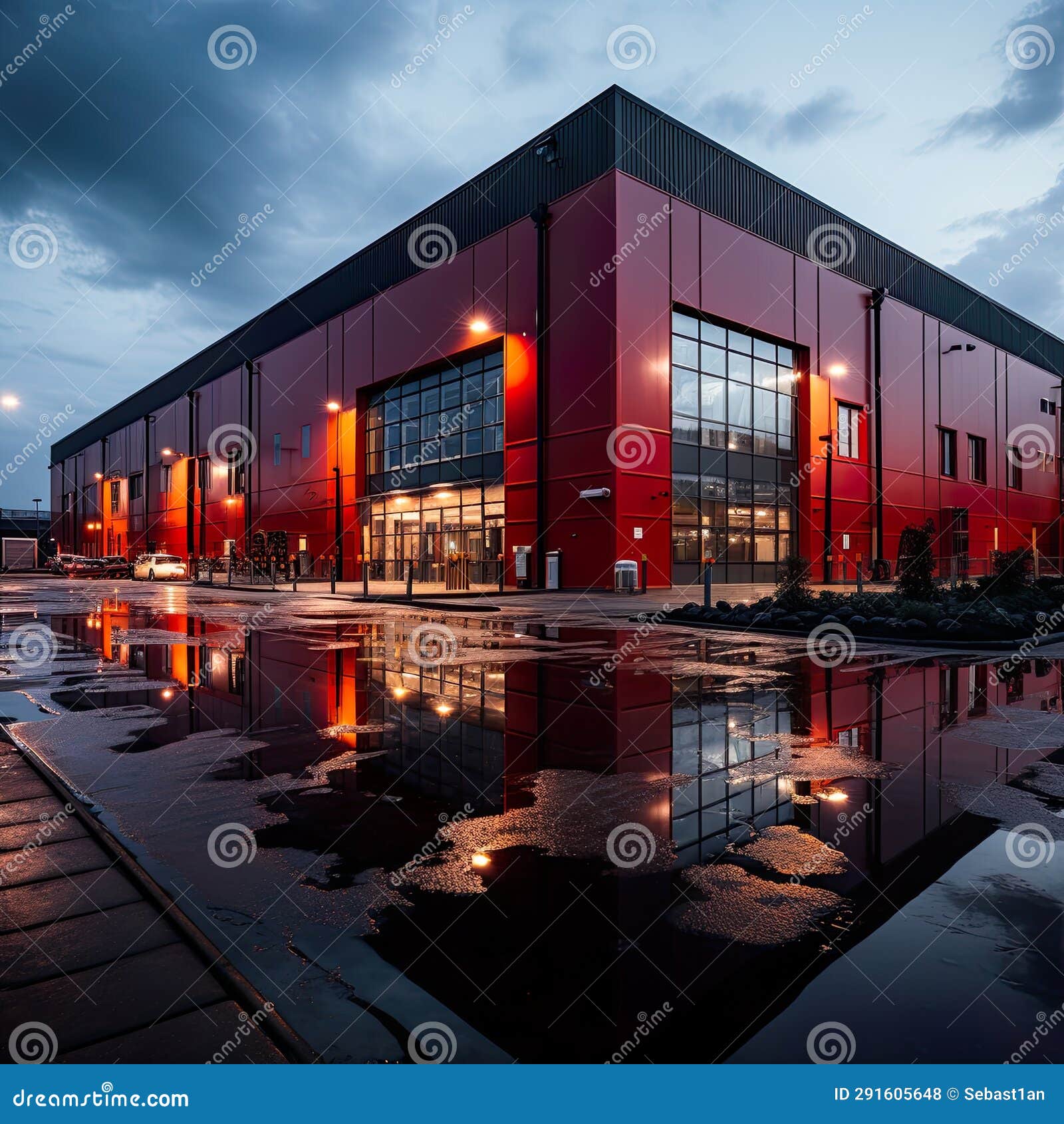 Perspective of an Industrial Warehouse, Captured from a Great Angle ...