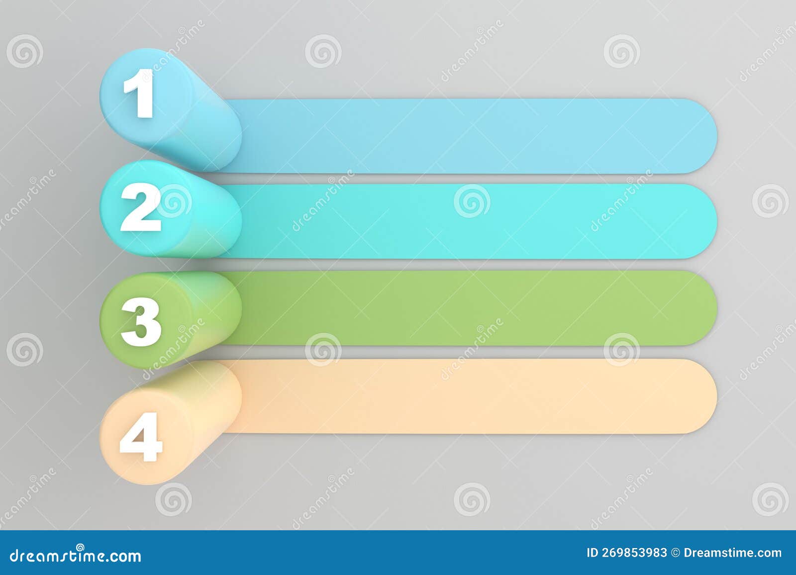 Perspective Infographic Pillars With Shadows. Presentation Template. 5 ...