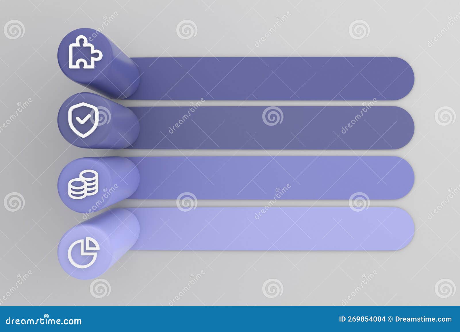 Perspective Infographic Pillars With Shadows. Presentation Template. 5 ...