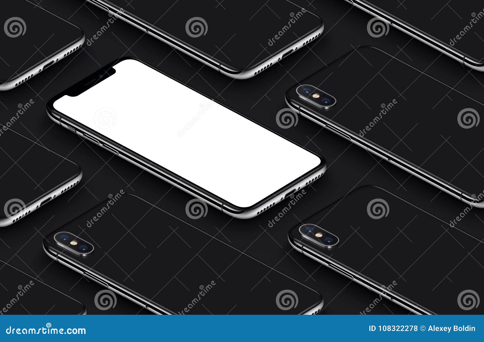 Similar To IPhone X Perspective Isometric Smartphone Mockup Pattern on ...