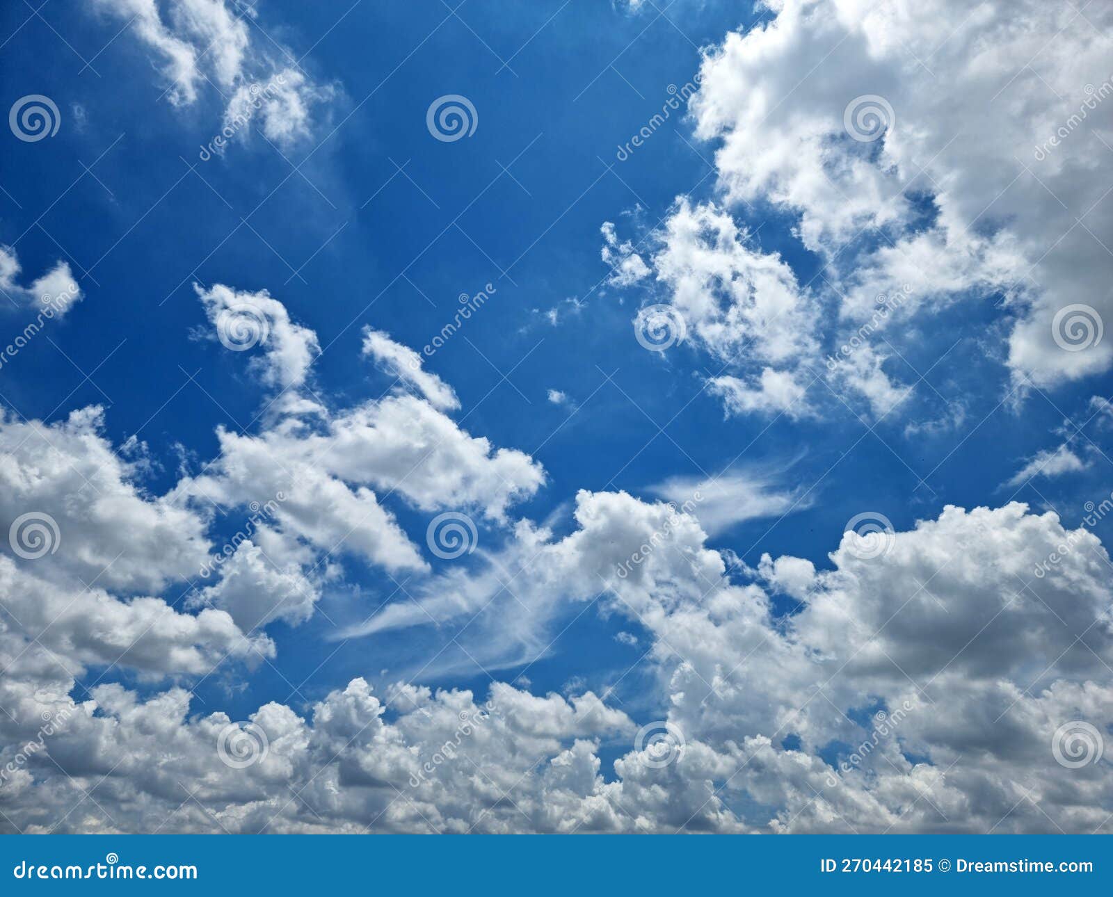 The Perspective of Little Nimbus Clouds in the Blue Sky Stock Image ...