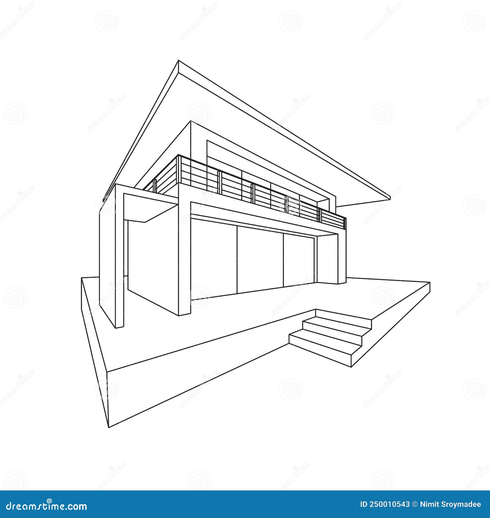 Modern Two-storey House With A Pitched Roof And Panoramic Glazing ...