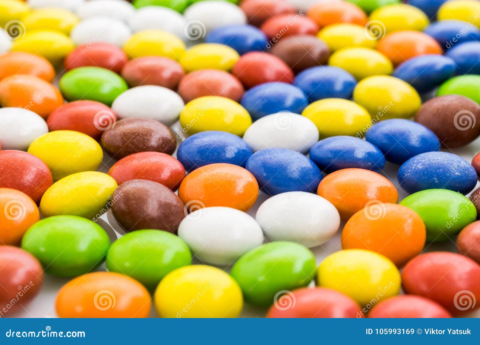 Perspective from a Multi-colored Dragee. Background with Perspective ...