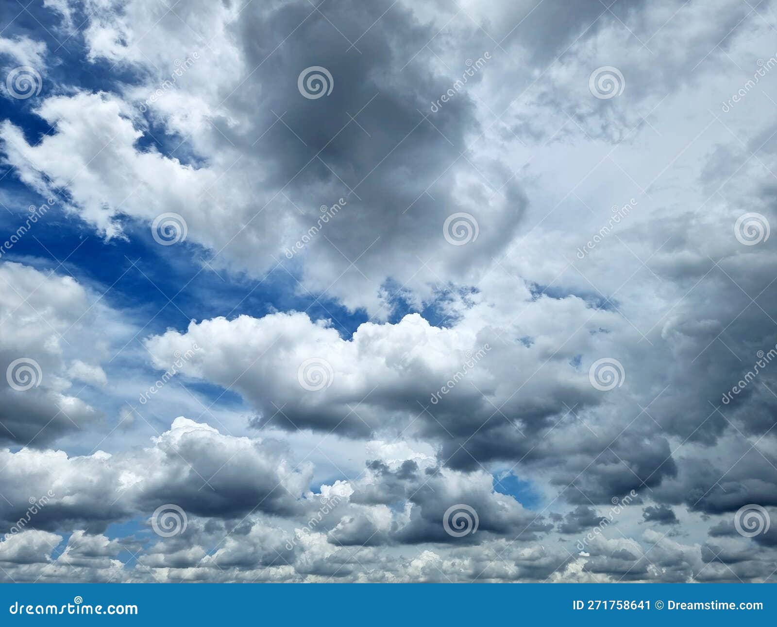The Perspective of Nimbus Clouds in the Blue Sky Stock Image - Image of ...
