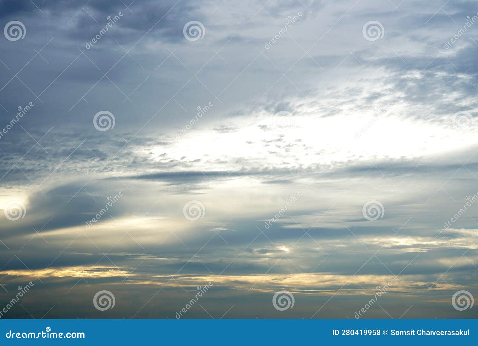 The Perspective of Nimbus Clouds in the Blue Sky Stock Photo - Image of ...