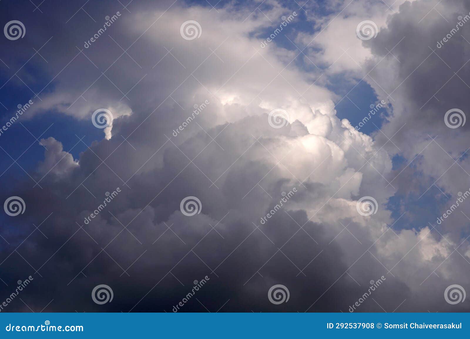 The Perspective of Nimbus Clouds in the Blue Sky Stock Photo - Image of ...