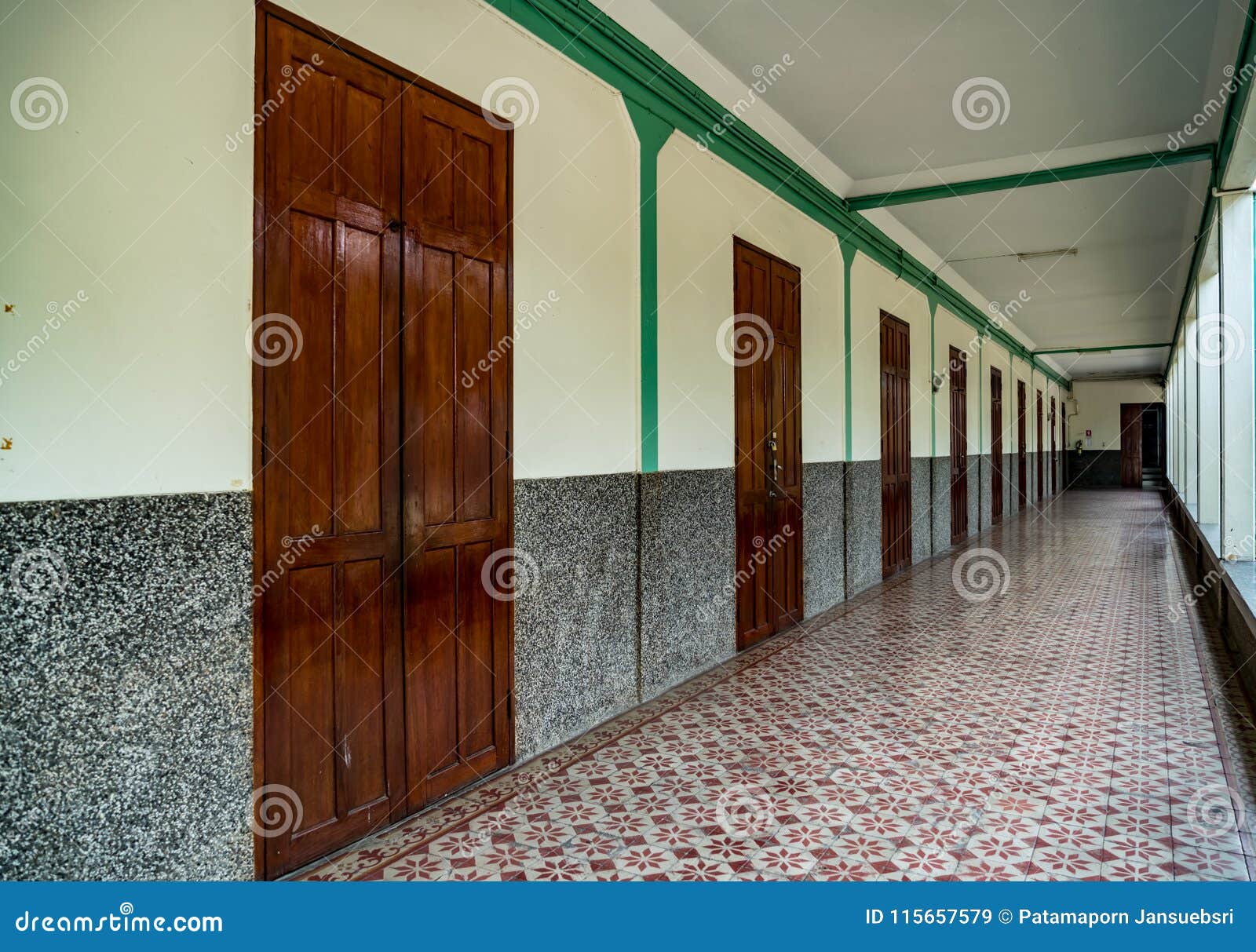 School balcony stock image. Image of facade, cement - 115657579