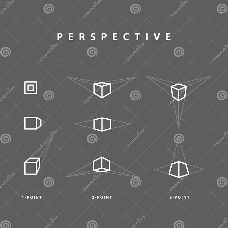 Perspective, One, Two Three Point. Stock Illustration - Illustration of ...