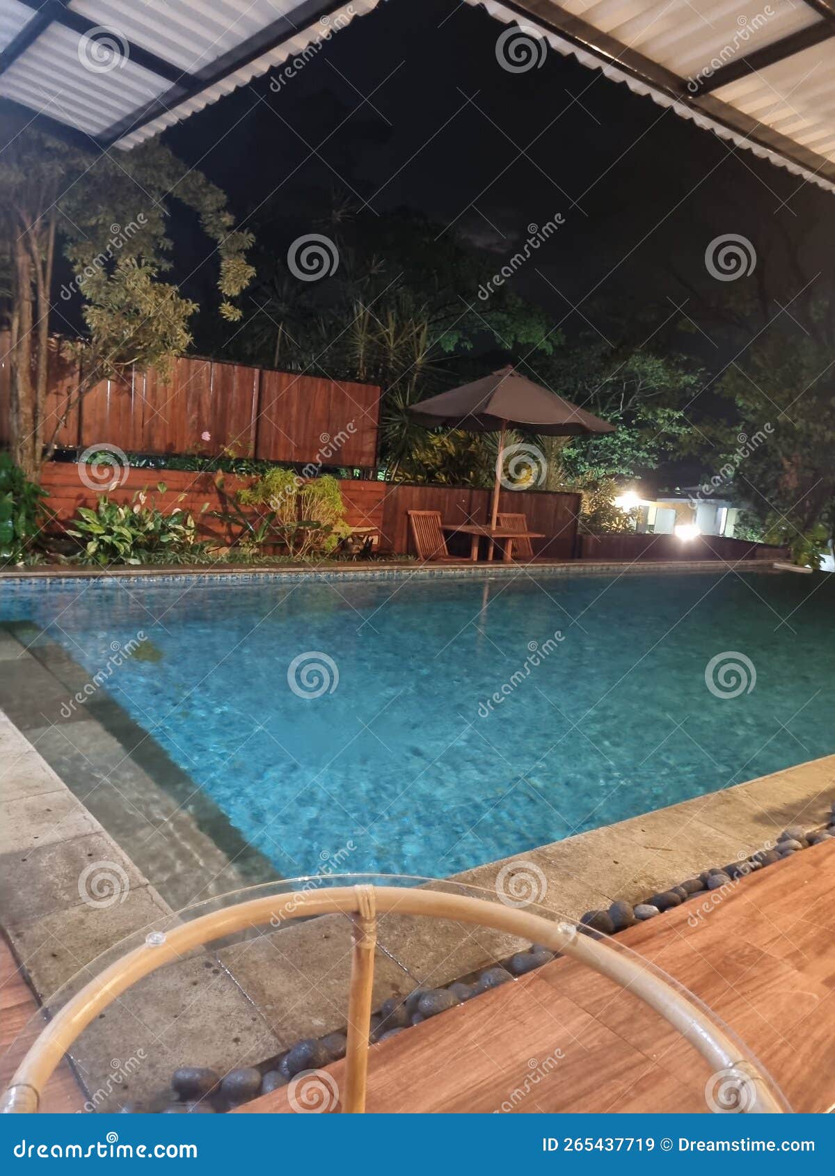 Perspective Picture Pool and Terrace View Stock Image - Image of ...