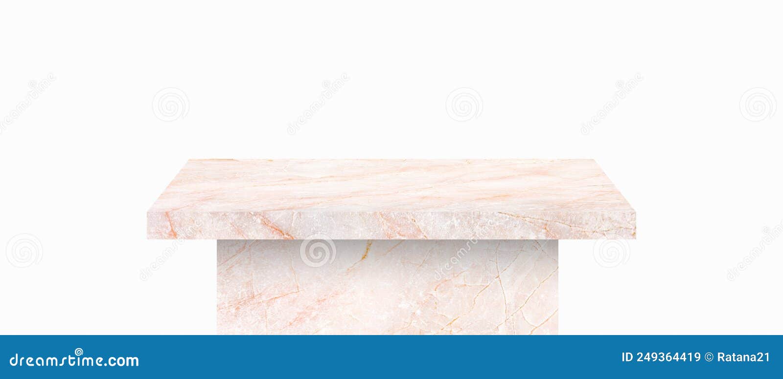 Pink Marble Table Isolated on White Background with Clipping Path Stock ...