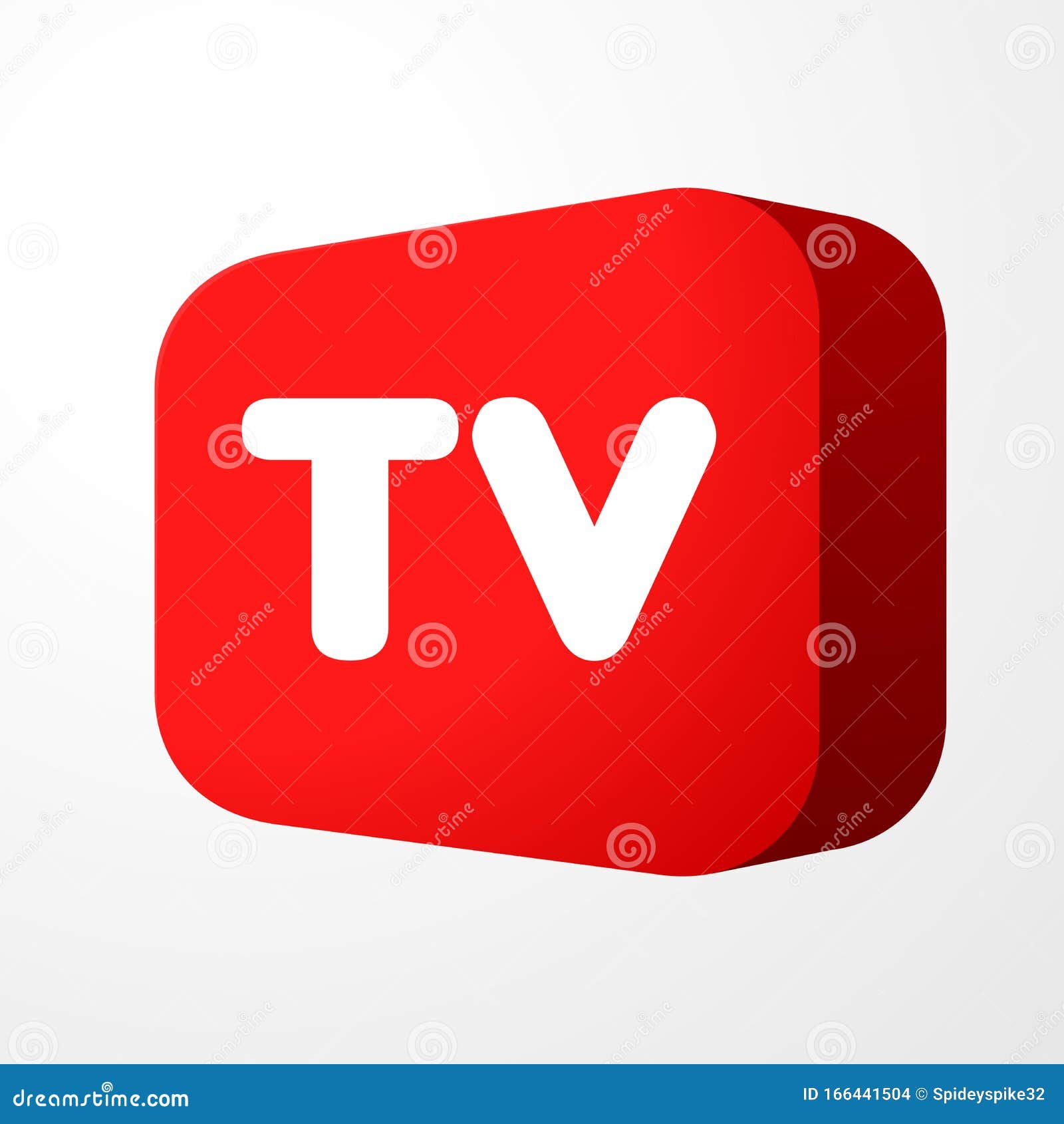 Perspective Red Box with TV Text Stock Vector - Illustration of graphic ...