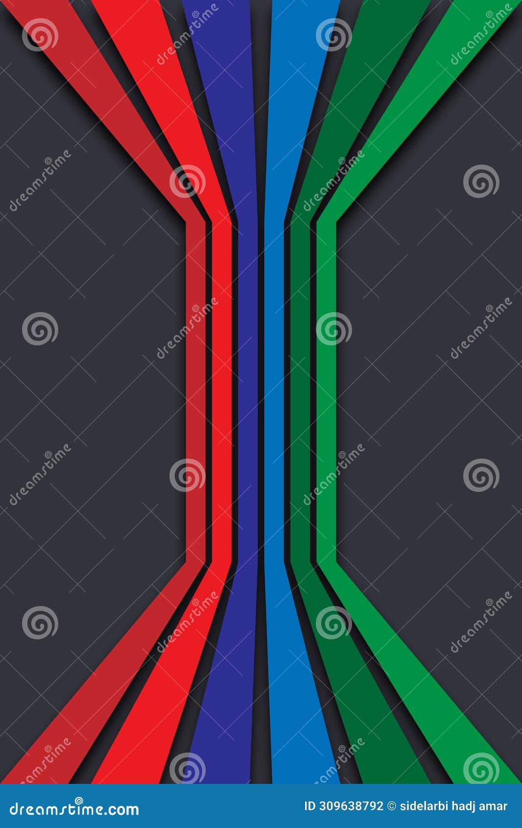 Perspective Retro Lines Background. Colourful Stripes on Dark ...