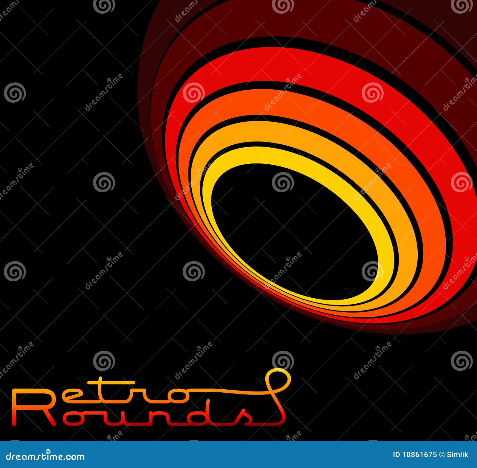 Perspective retro rounds stock vector. Illustration of design - 10861675