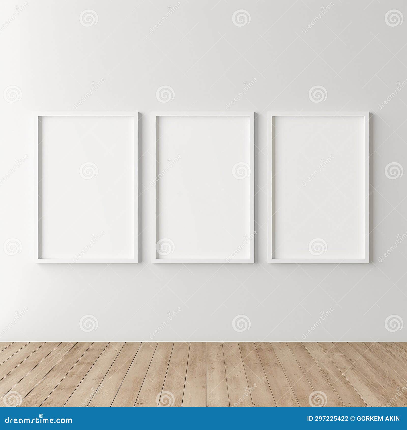 Perspective Set of 3 White Frame Mockup Light Wood Frame Model,triple ...