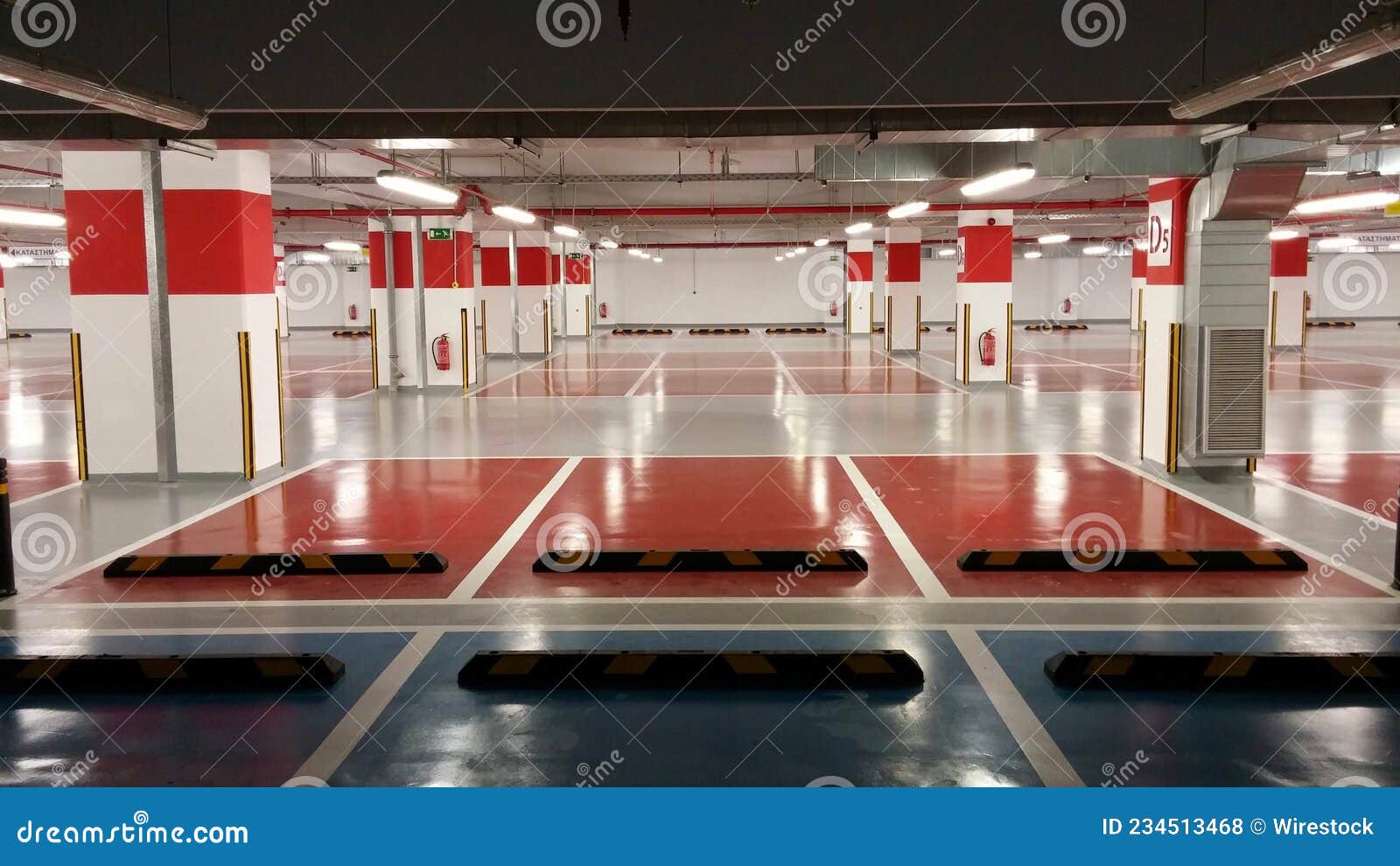 Perspective Shot of a Car Parking Place. Stock Photo - Image of driving ...