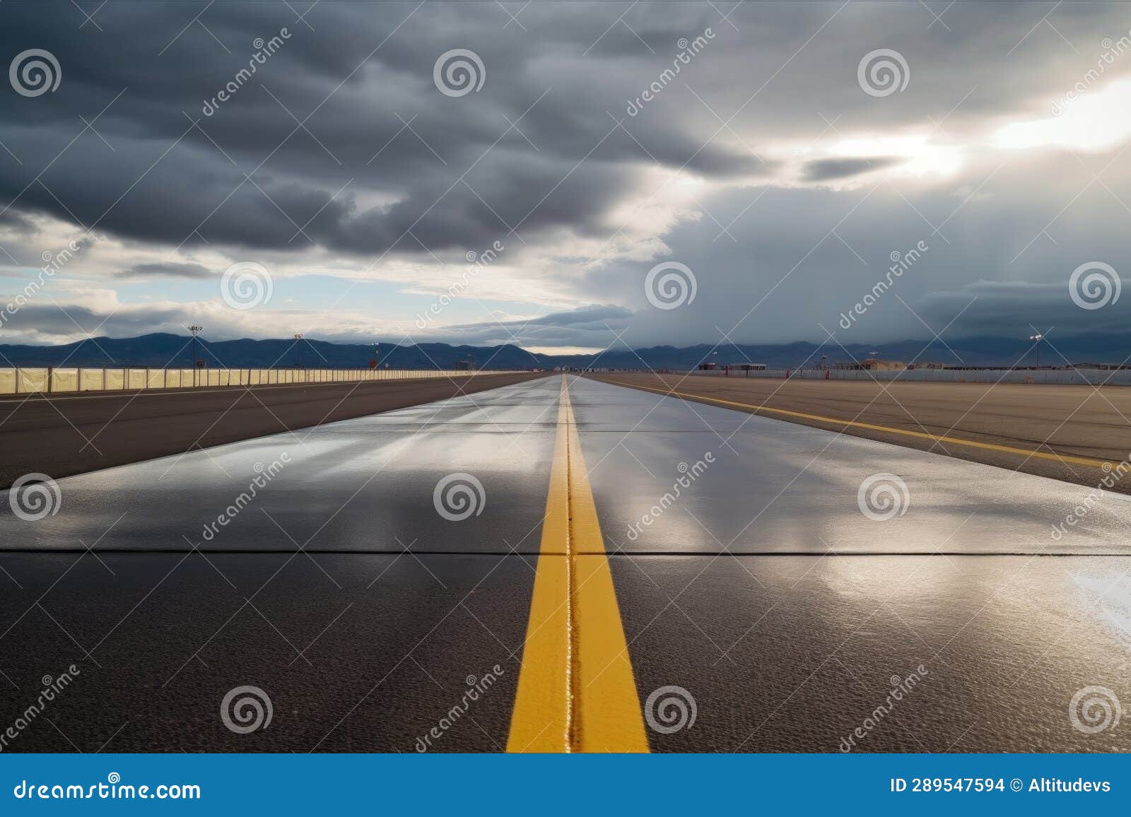 Perspective Shot of Empty Drag Strip from Start Line Stock Photo ...