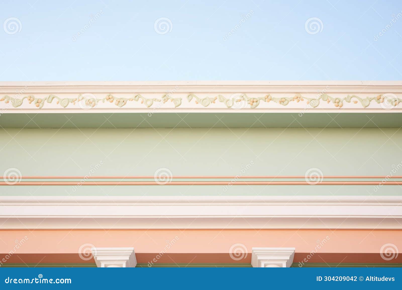 Perspective Shot of a Georgian Cornice with Repeating Dentil Patterns ...