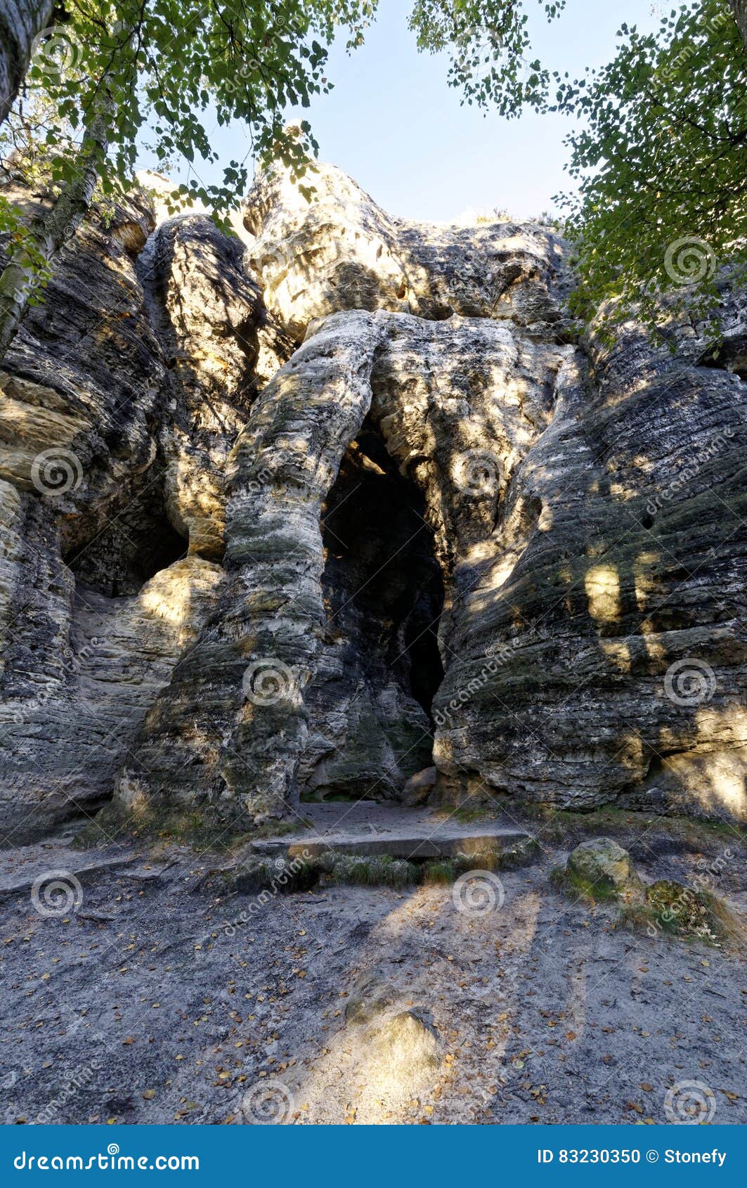 A Perspective Shot of Tall Rock Formations Stock Photo - Image of ...