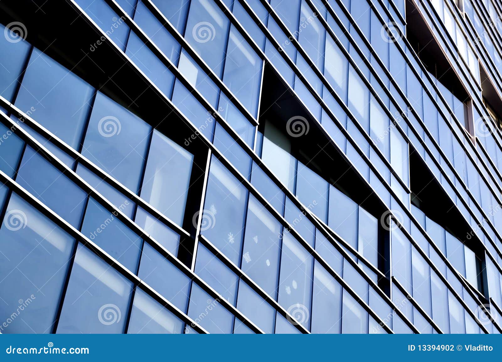 Perspective Side of Modern Geometric Skyscrapers Stock Photo - Image of ...