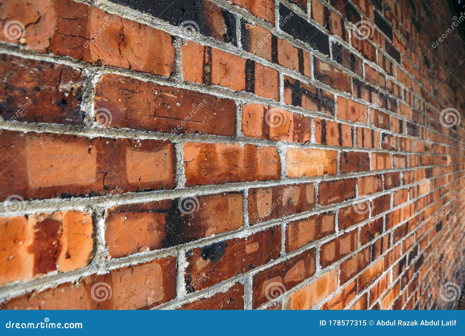 Perspective, Side View Of Old Red Brick Wall Texture Background Royalty ...