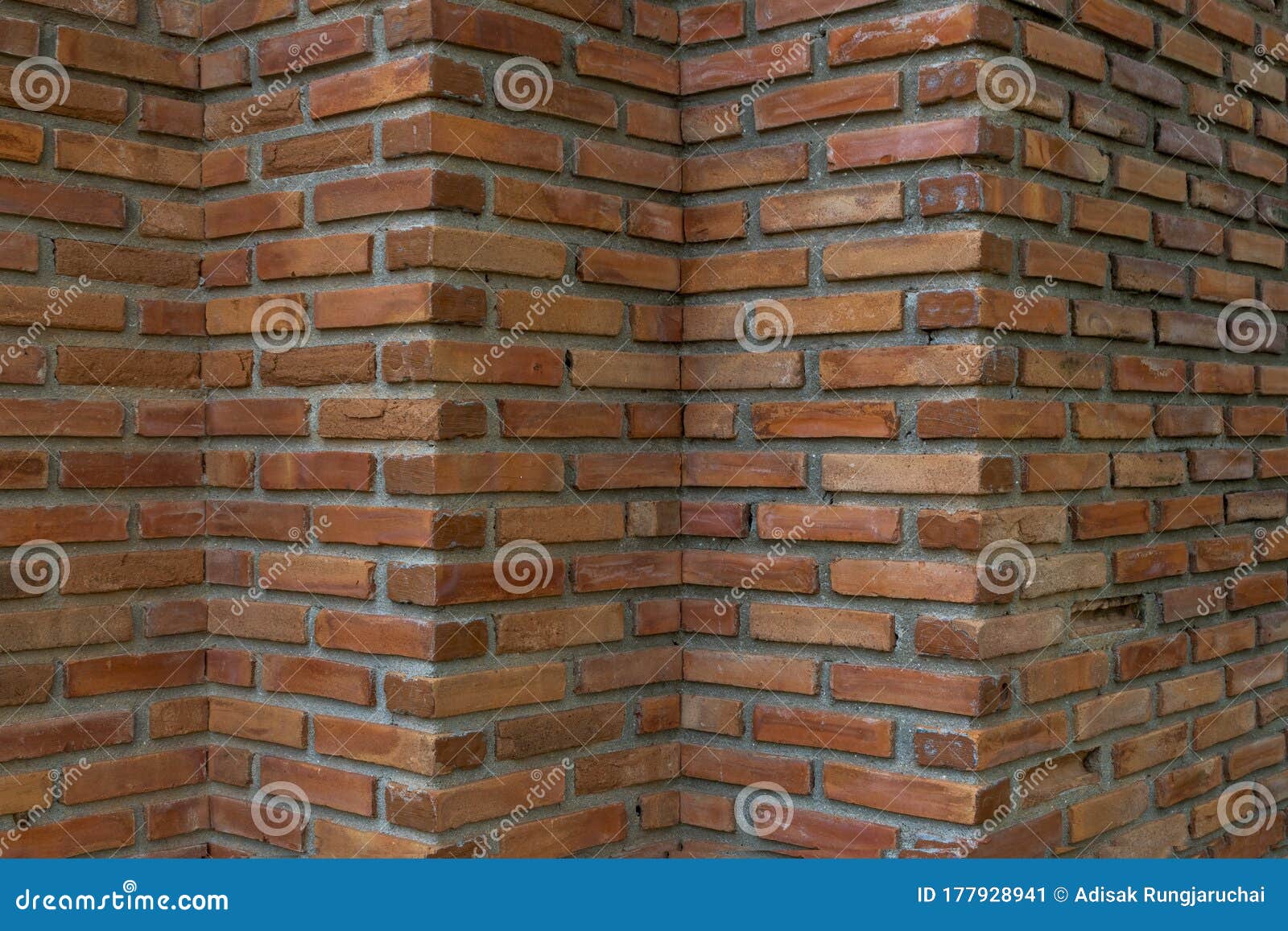 Perspective, Side View of Old Red Brick Wall Texture Background Stock ...