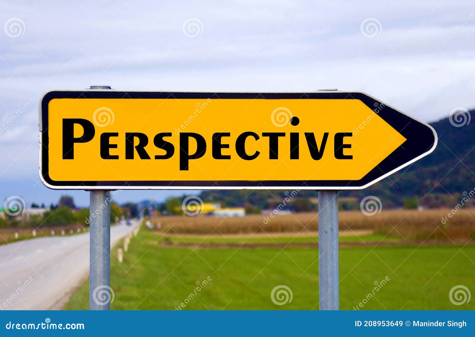 Perspective sign board. stock image. Image of infrastructure - 208953649