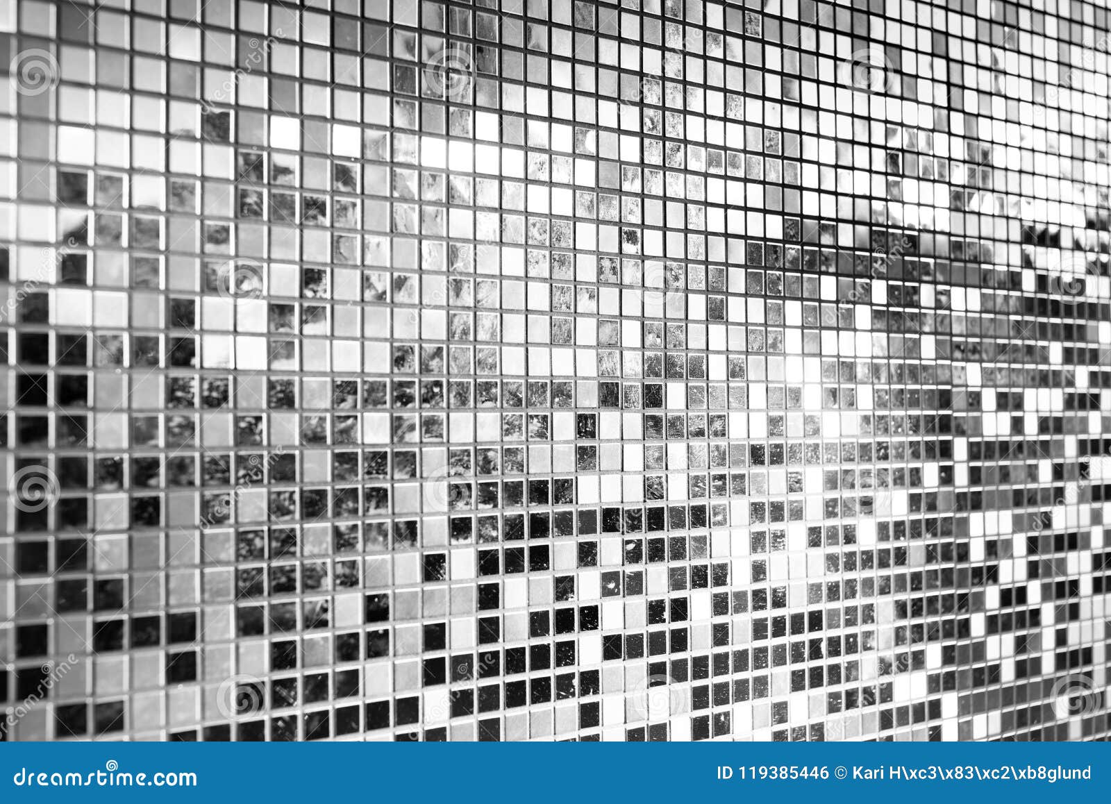 Perspective of Silver Square Mosaic Tiles for Texture Background Stock ...