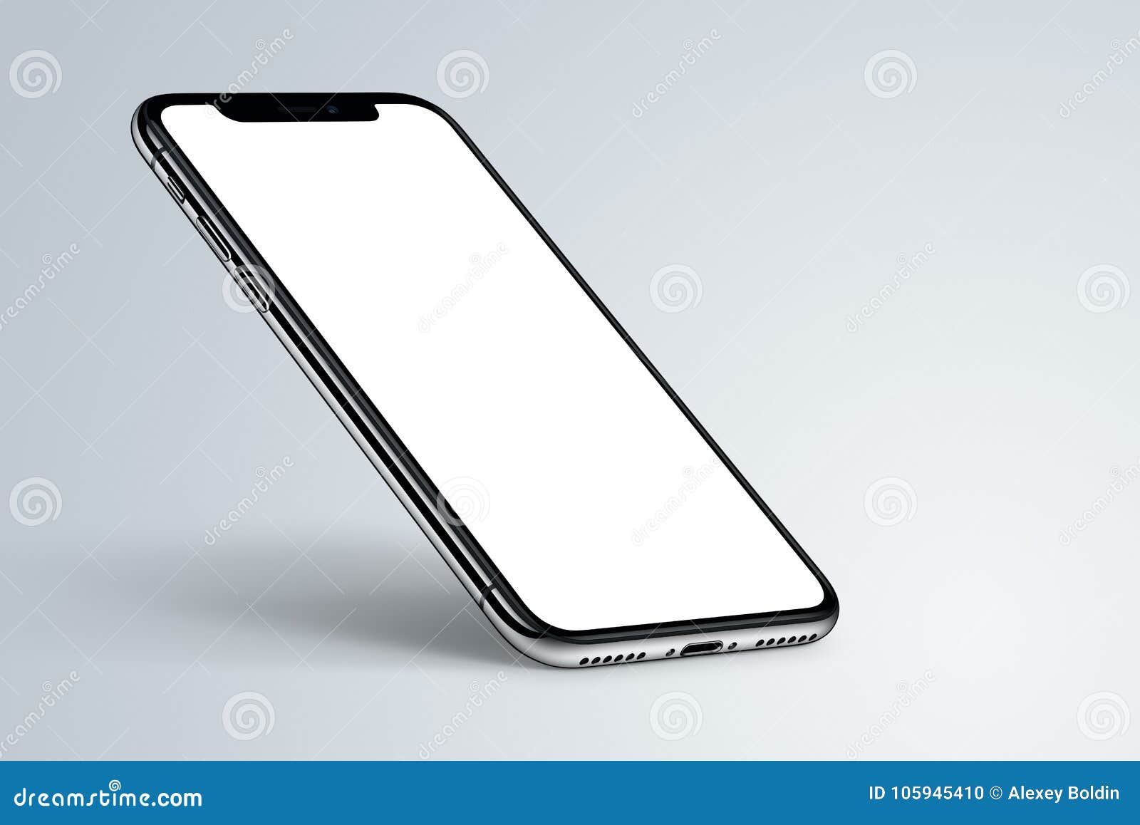Perspective Smartphone Similar To IPhone X Mockup with Shadow on Light ...