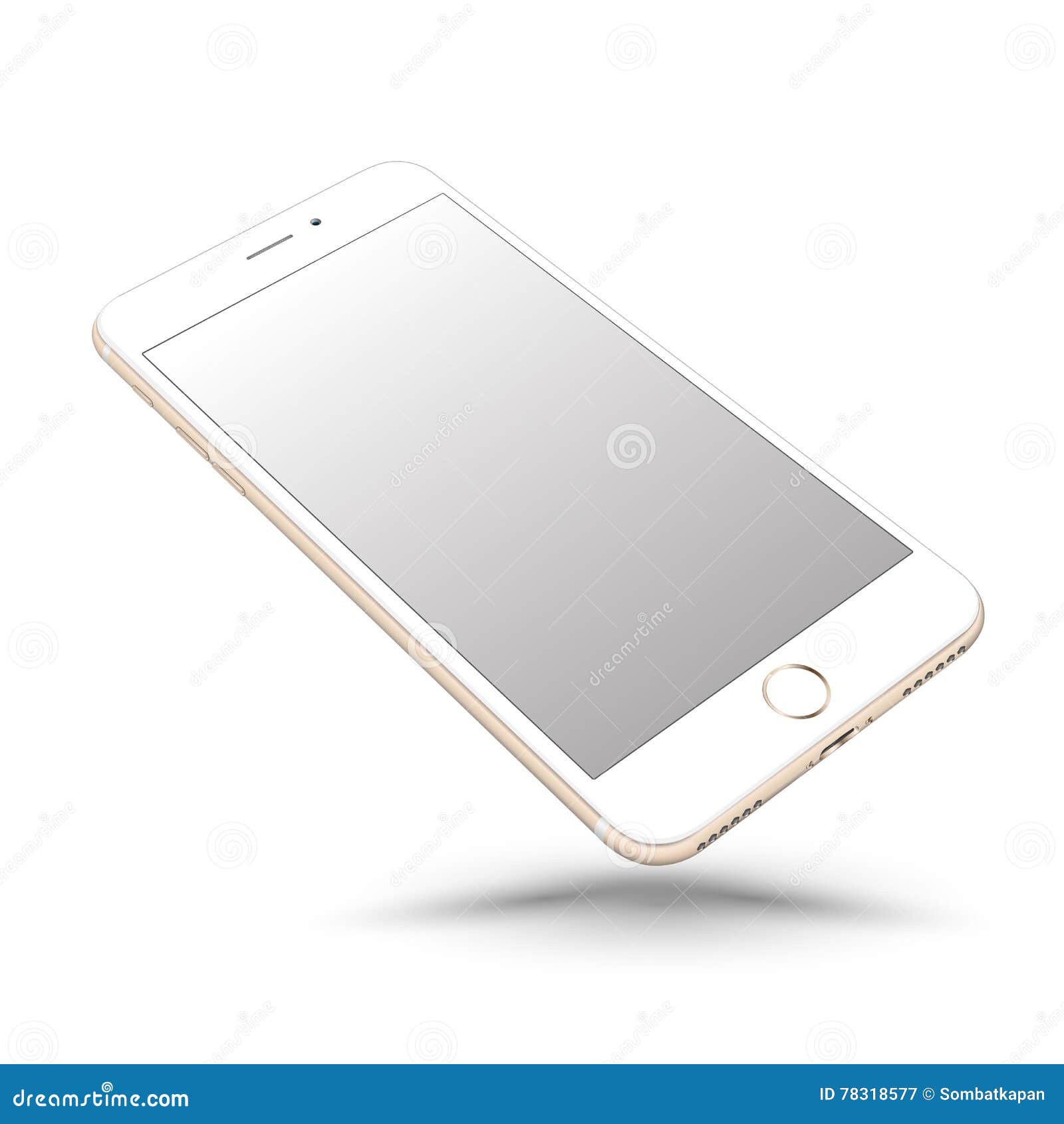 Perspective Smartphone Realistic Mock-up on Stock Vector - Illustration ...