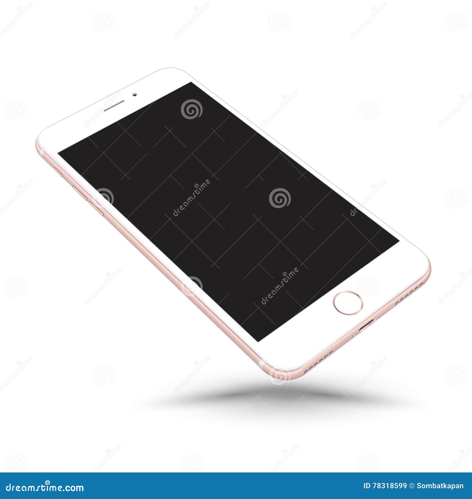 Perspective Smartphone Realistic Mock-up on Stock Vector - Illustration ...