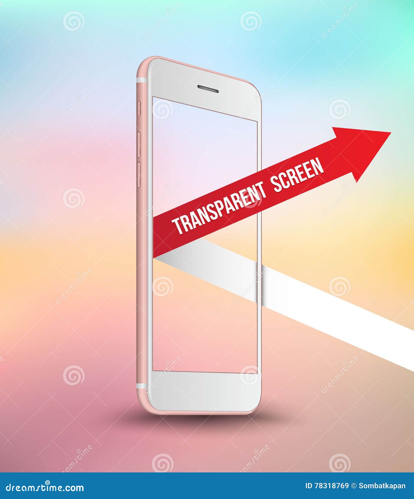 Perspective Smartphone Realistic Mock-up on Stock Vector - Illustration ...