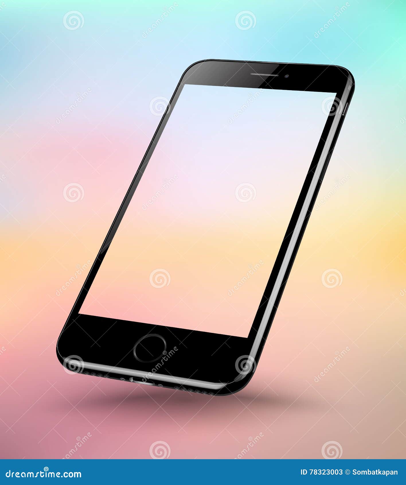 Perspective Smartphone Realistic Mock-up on Stock Vector - Illustration ...