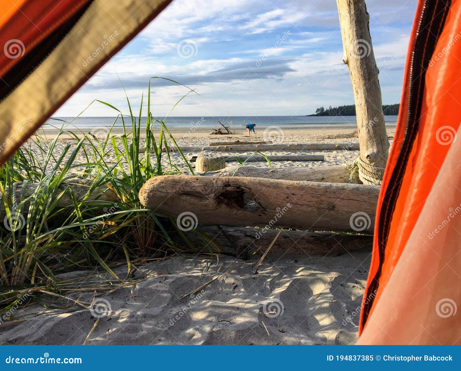 A Perspective from Someone Inside a Tent on a Beach, Looking Out of the ...