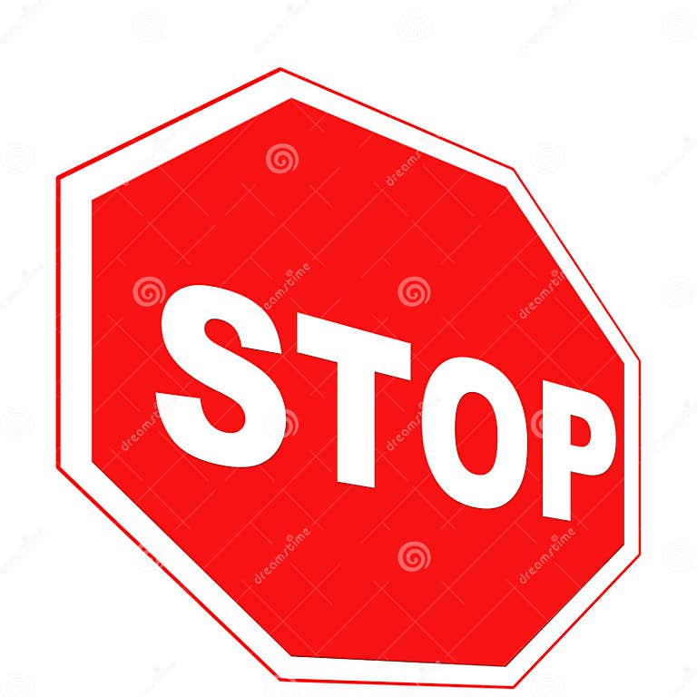 Perspective Stop sign stock illustration. Illustration of plate - 7203150