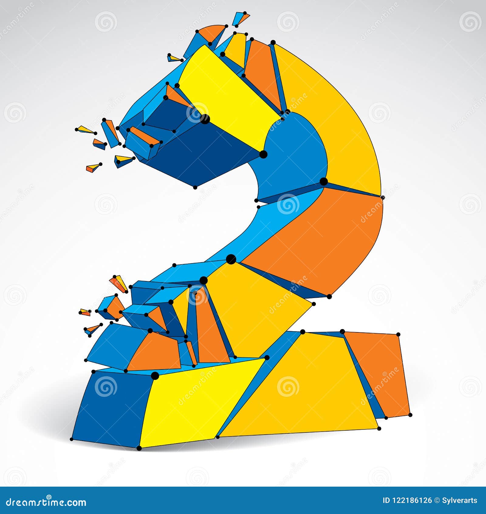 Perspective Technology Demolished Number 2 with Black Lines and Stock ...