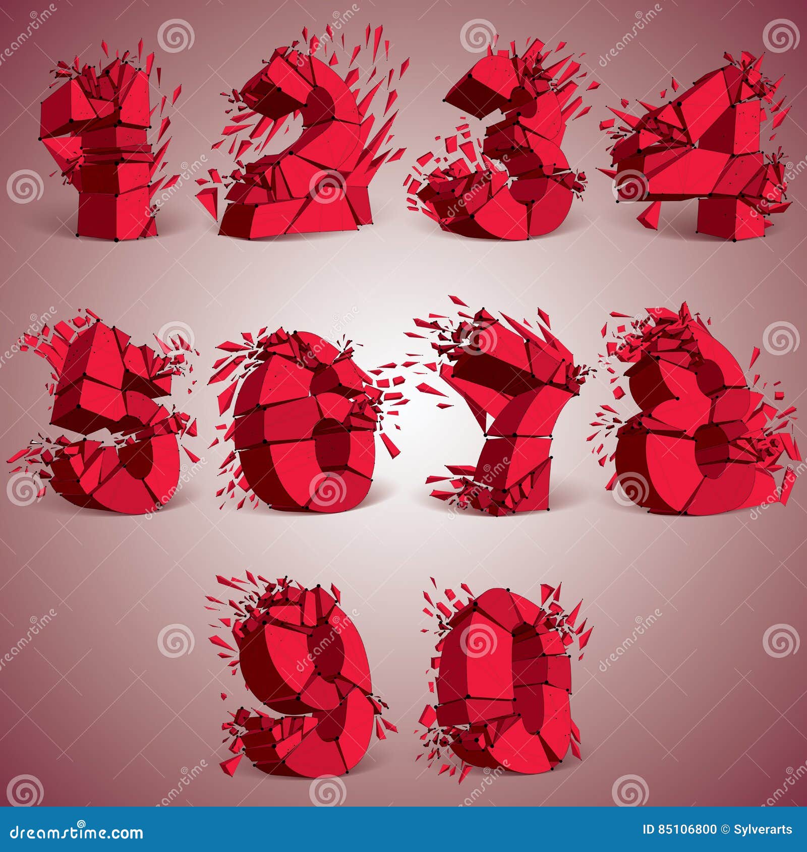 Perspective Technology Demolished Red Numbers with Black Lines a Stock ...