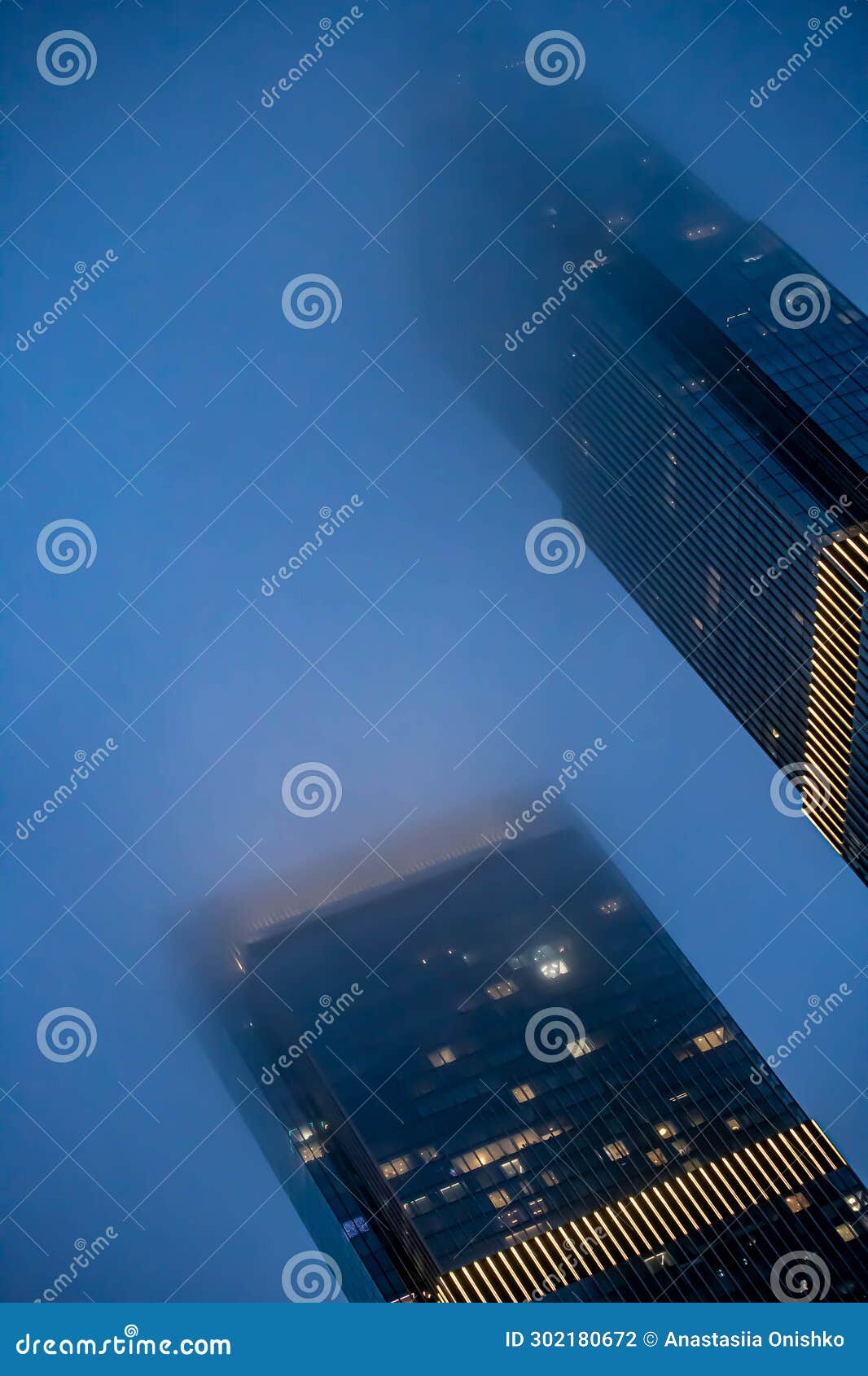 Two Skyscrapers are Tilted at an Angle. Stock Photo - Image of building ...