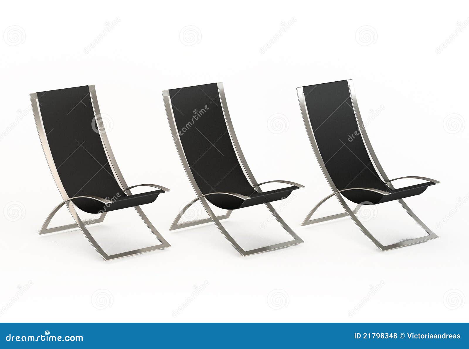 Perspective of Three Modern Bench for the Beach Stock Photo - Image of ...