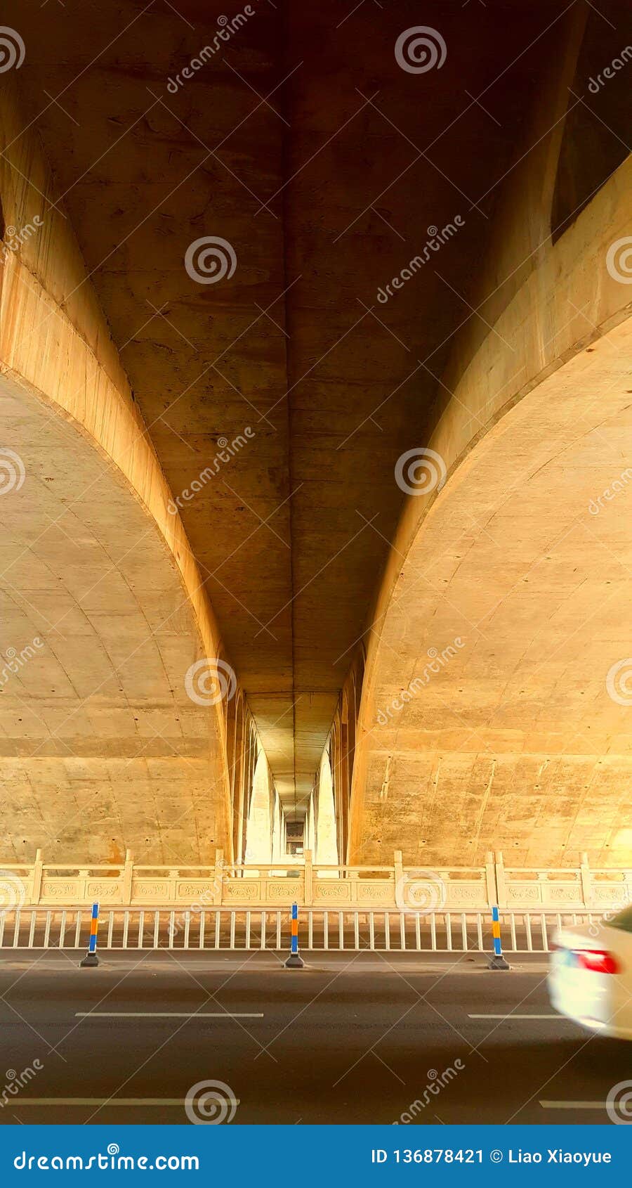 Perspective Under the Pier of the Bridge Stock Image - Image of symbols ...