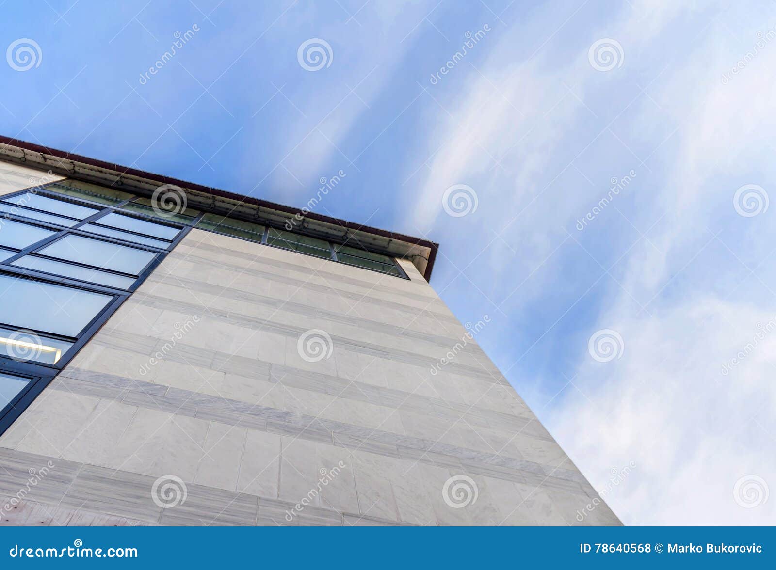 Perspective and Underside Angle View of Modern Building Stock Photo ...