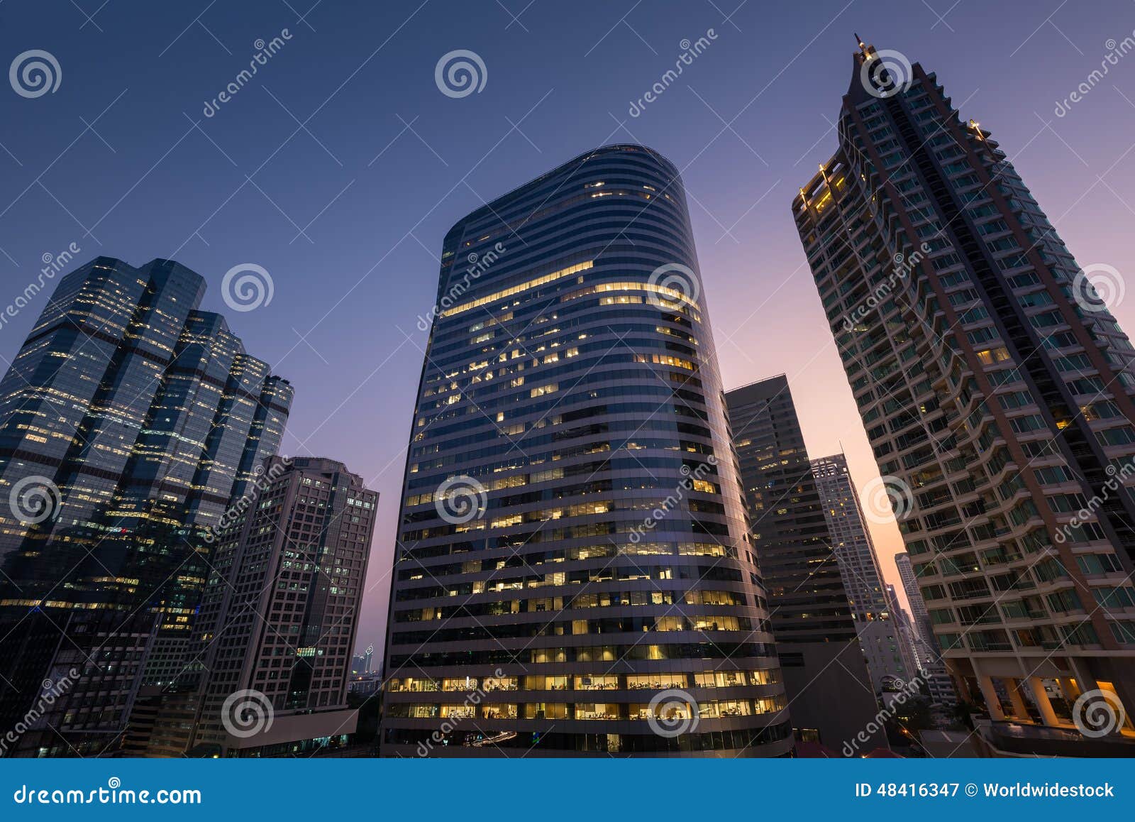 Perspective and Underside Angle View of Modern Skyscrapers Stock Image ...