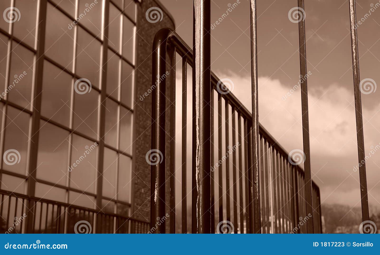Perspective Vertical Lines Angles Fence Building Stock Image - Image of ...