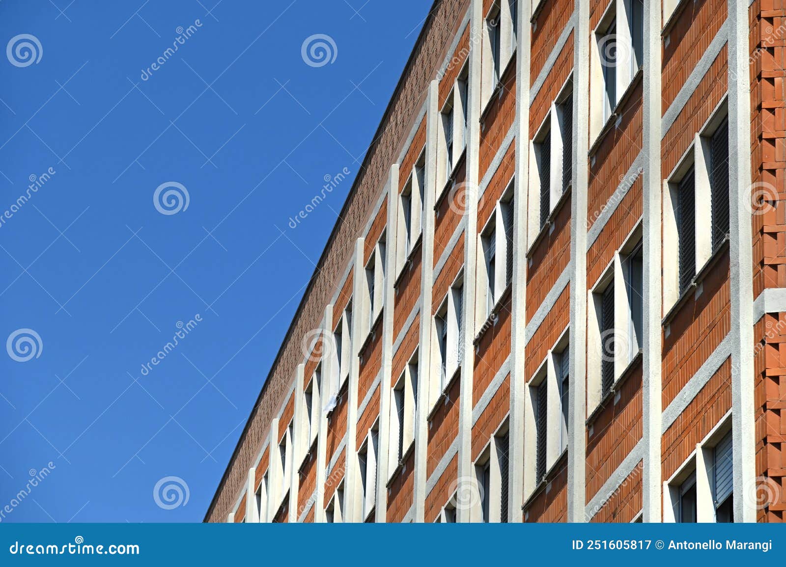Perspective View from Below of Building Facade Under Blue Sky Stock ...