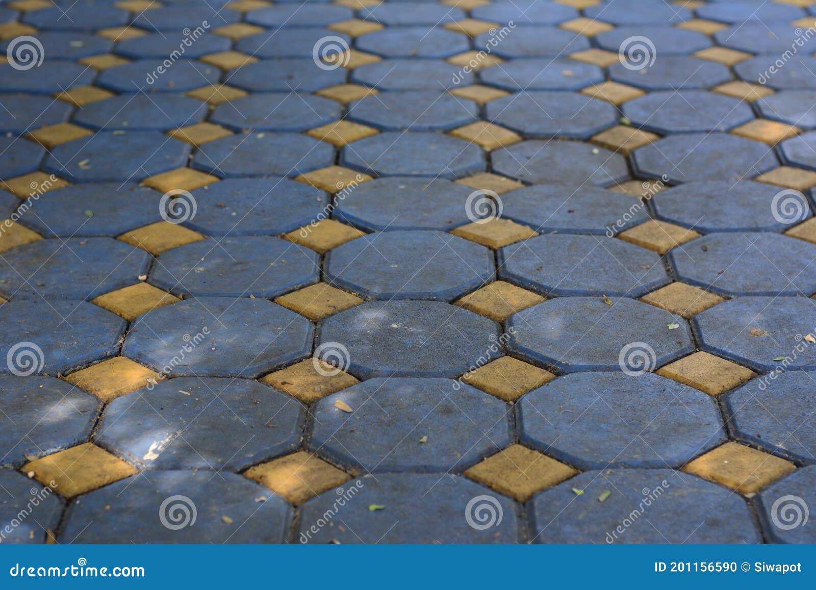 Perspective View of Blue Paving Concrete for Road Design and ...
