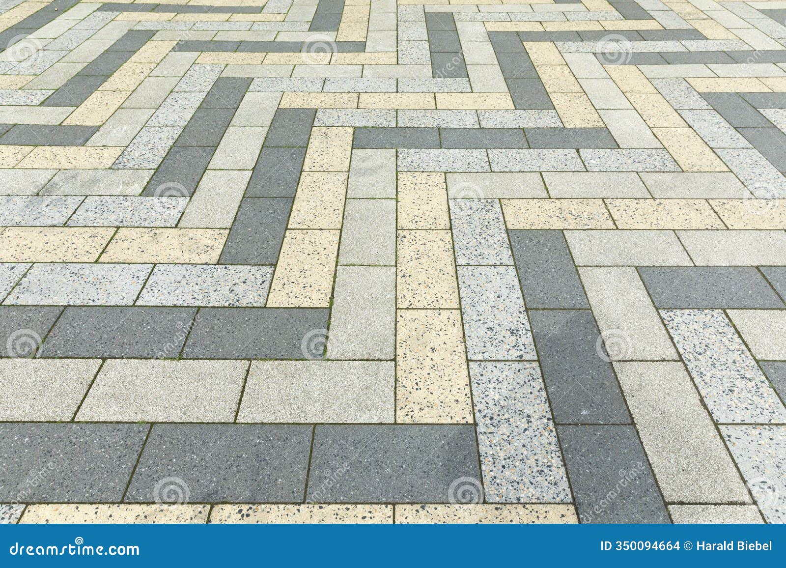 Perspective View of Brick Stone Pavement Stock Photo - Image of grey ...