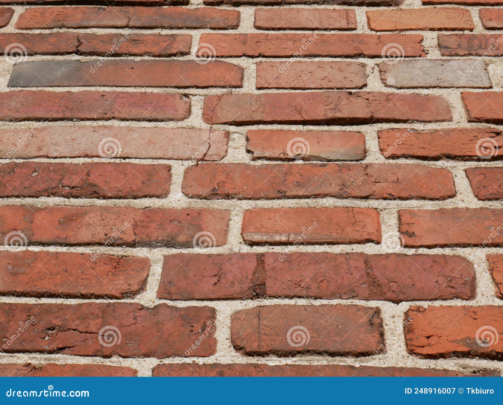 Perspective View of the Brick Wall, Close Up. Stock Image - Image of ...