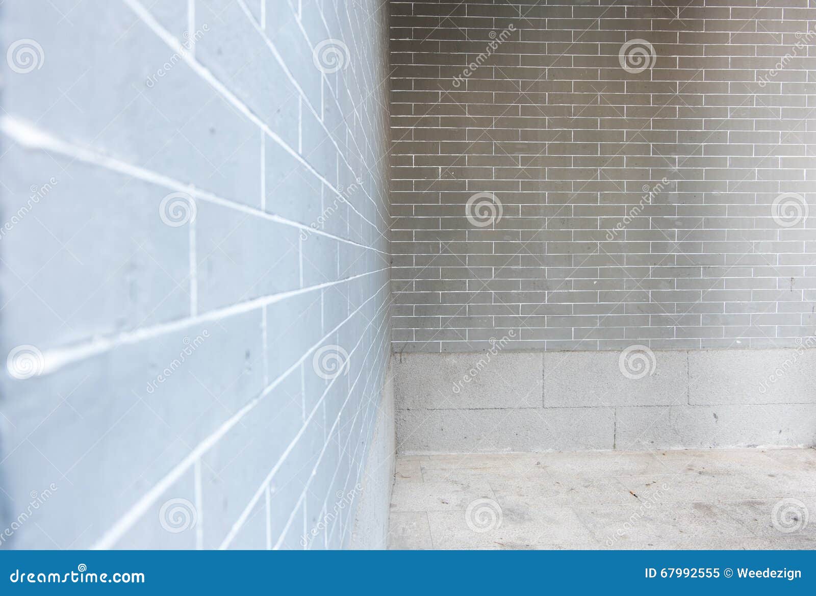 Perspective View of Brick Wall at Park. Stock Image - Image of massive ...