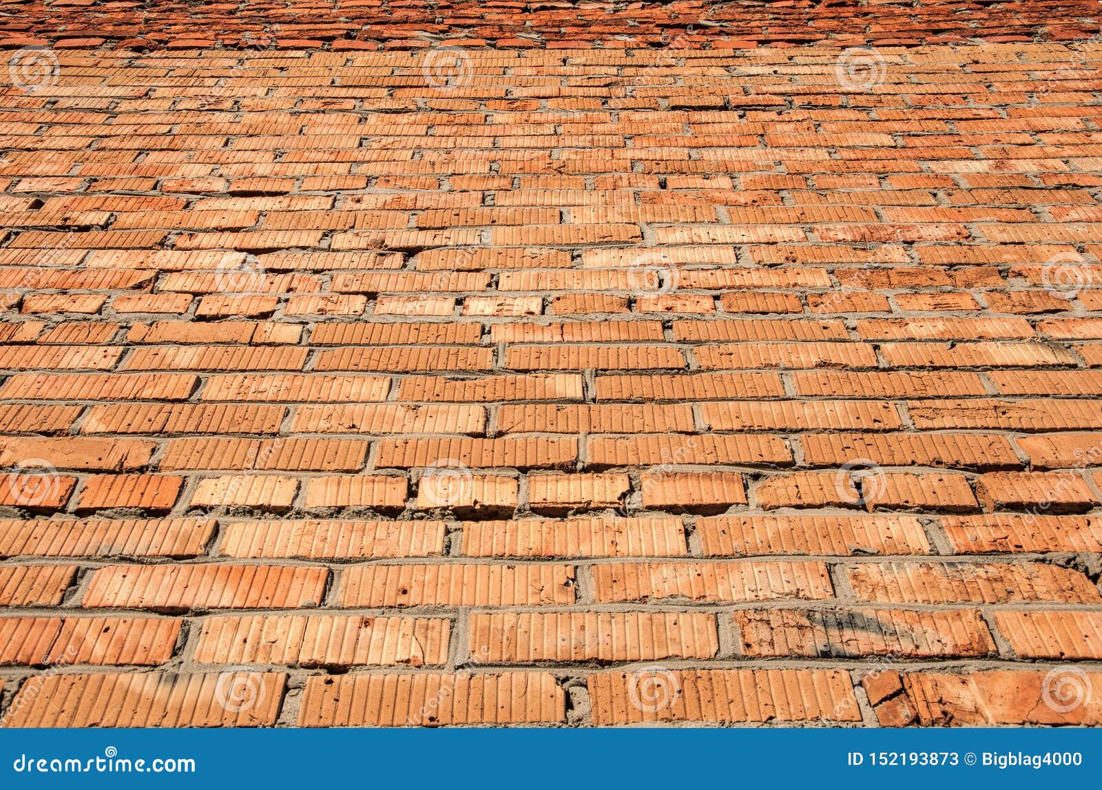 Perspective View of Brown Bricks Wall Surface. Stock Image - Image of ...