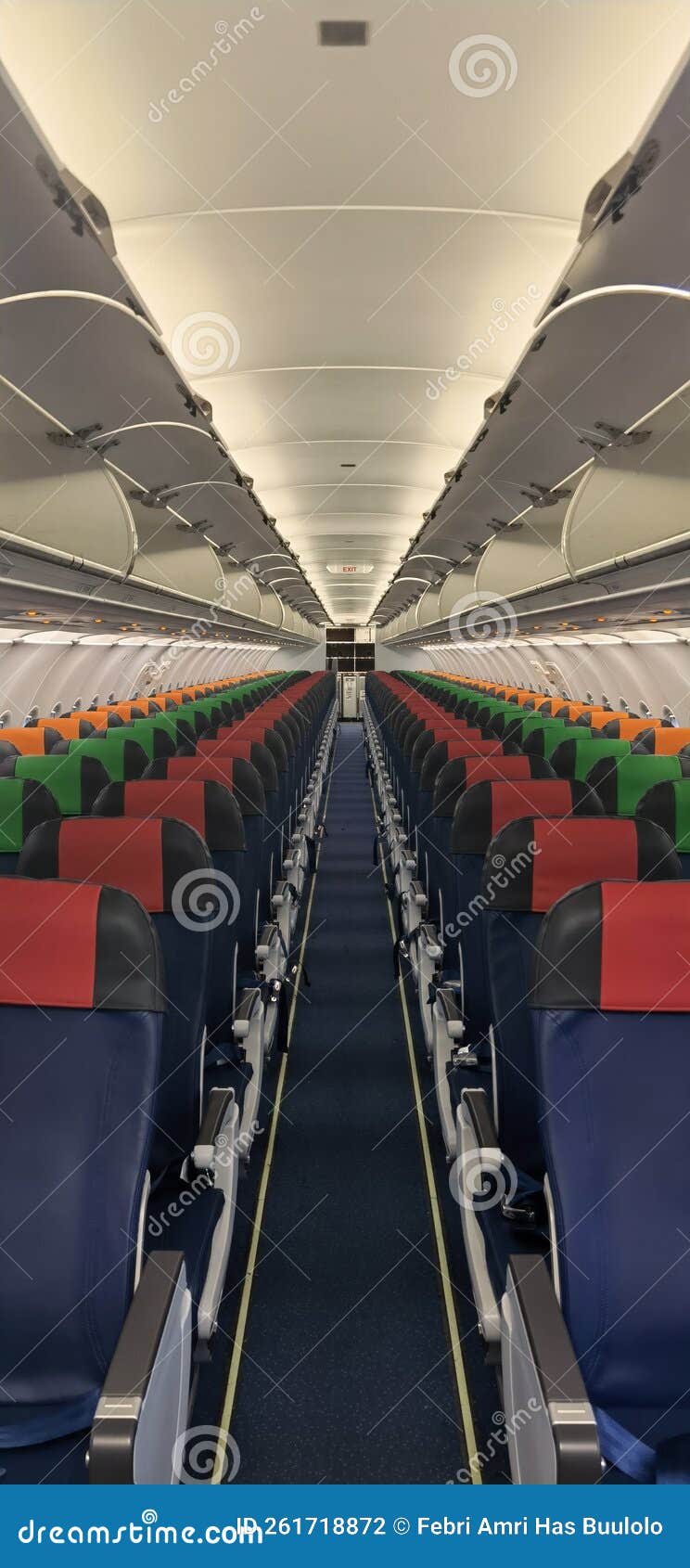Perspective View of Cabin Airbus A320 Aircraft Stock Photo - Image of ...