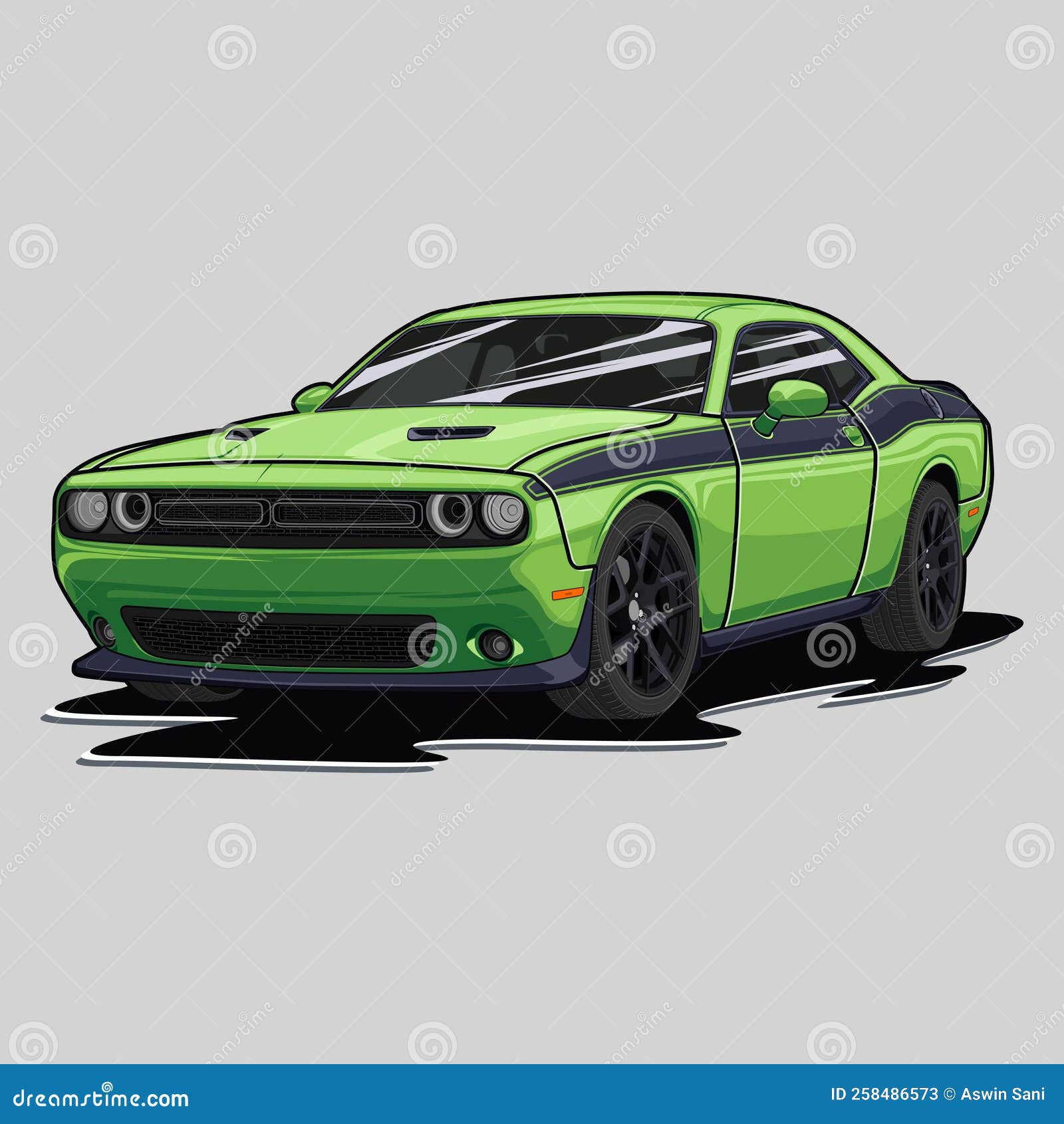 Challenger RT stock vector. Illustration of american - 258486573